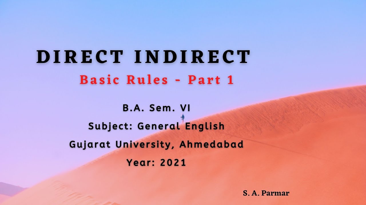Direct Indirect Narration - Basics - YouTube