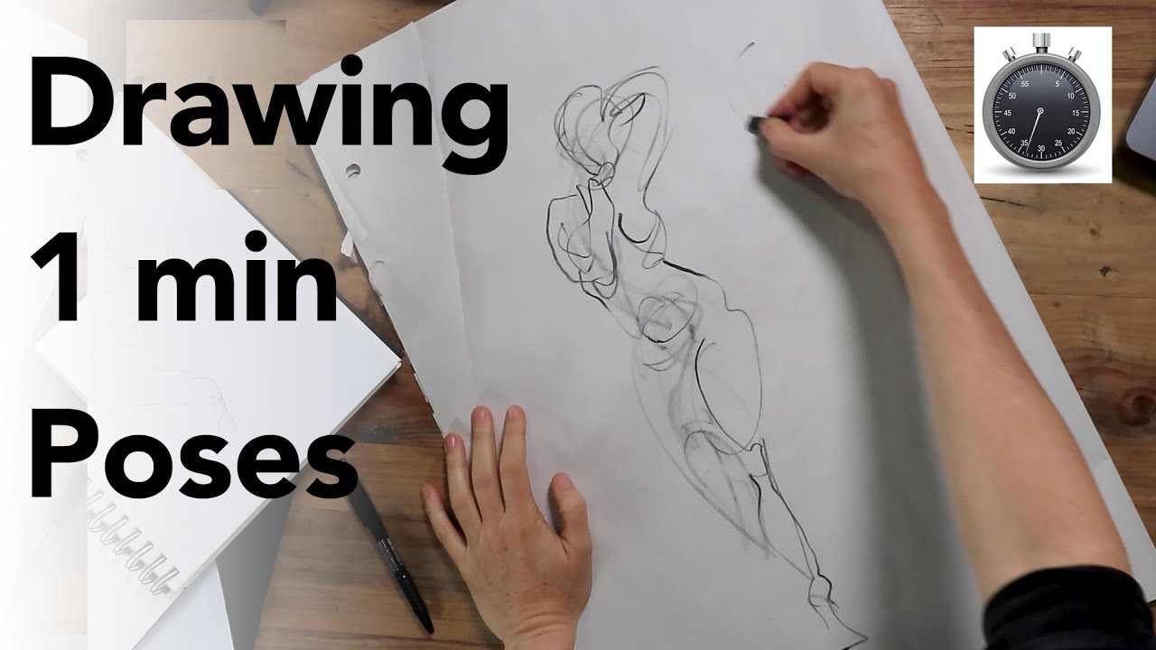 60 Second Charcoal Gesture Drawings - YouTube