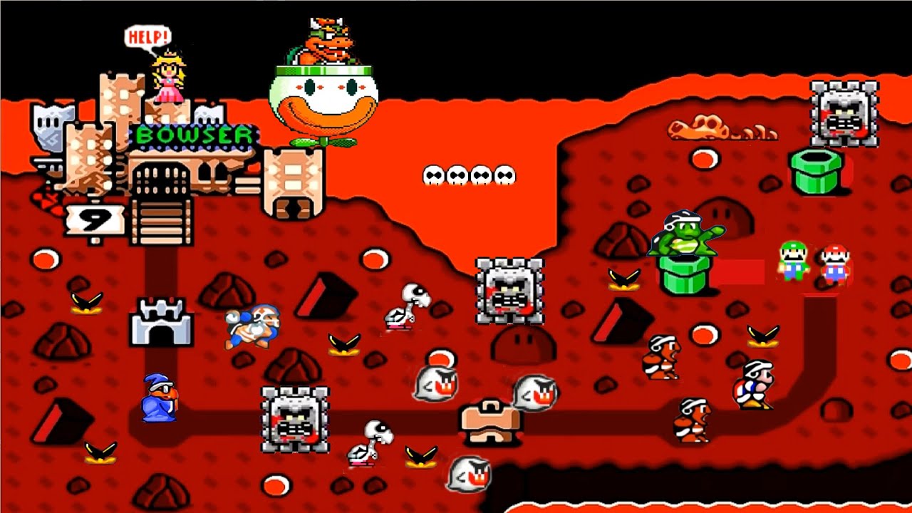 Super Mario World HD: The Amazing Trip: World 9: Bowser's Lair Flaming ...