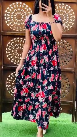 gown💞Fabric crush delta 😘GOOD QUALITY👌Size free up to 40🥰PRICE - 600rs ...
