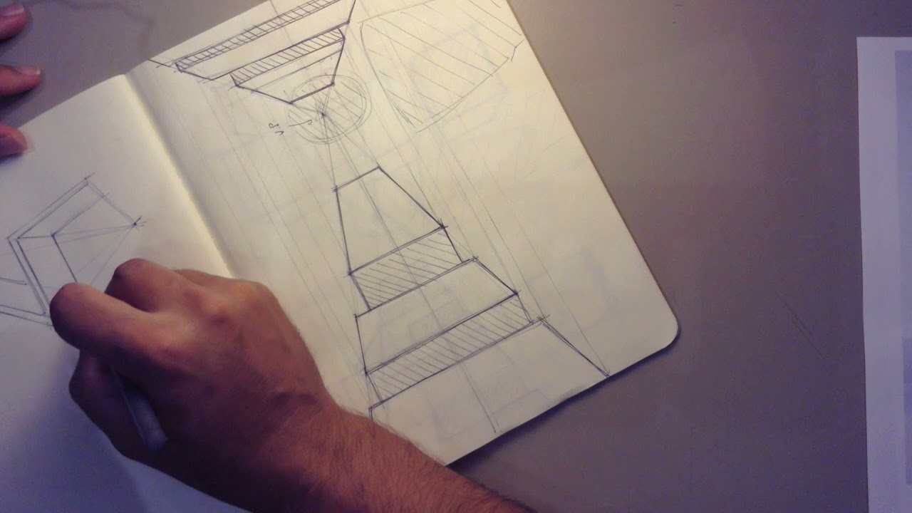 Orthographic to 1 Point Perspective - ZigZag Chair - YouTube