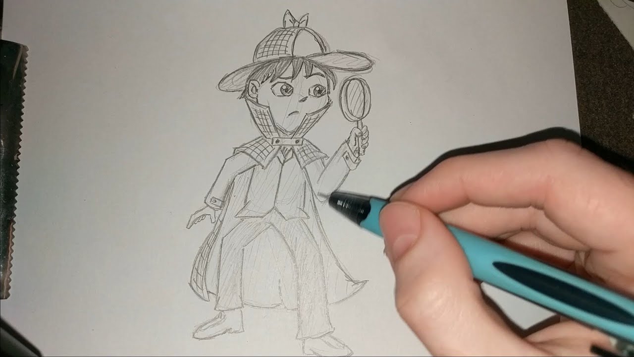 How to draw Anime little Sherlock Holmes | DrawMish - YouTube