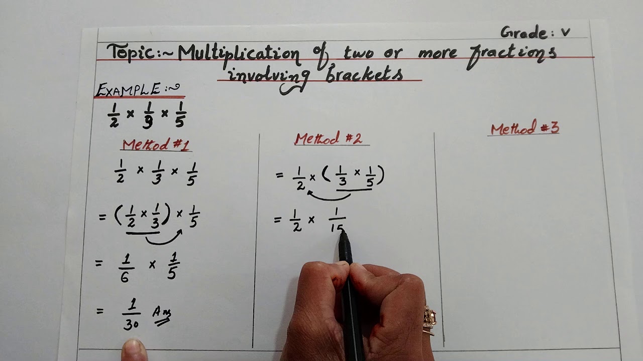 Multiplication of two or more fractions involving brackets----- 5th ...
