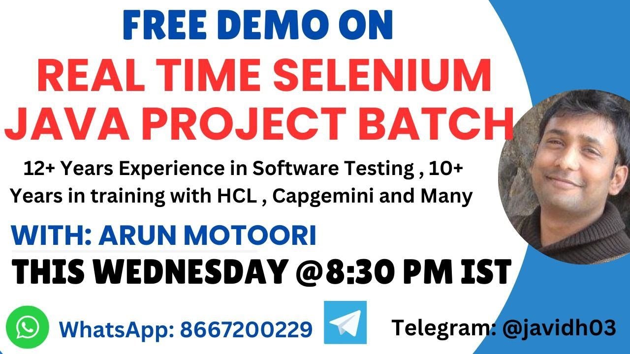 Live Software Testing And Automation With Selenium Java Training Programs Demo Session Youtube