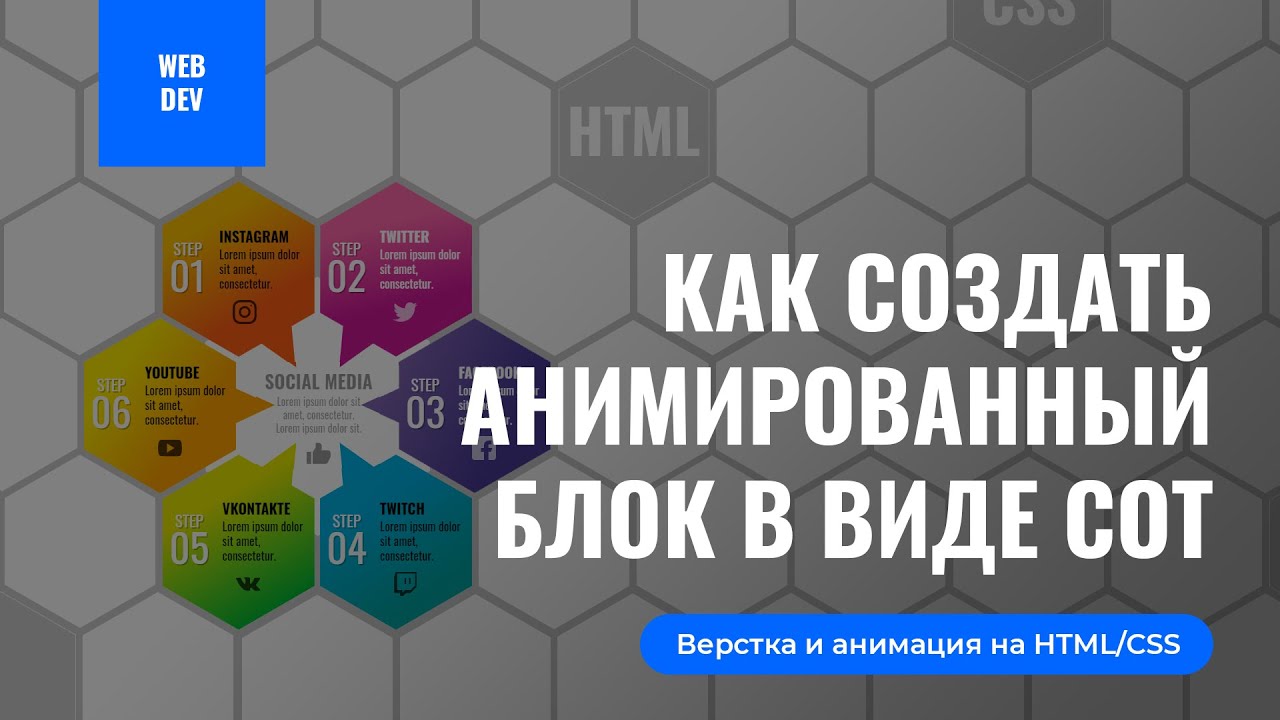 Как сделать анимированный блок в виде сот/шестиугольников. Верстка HTML ...