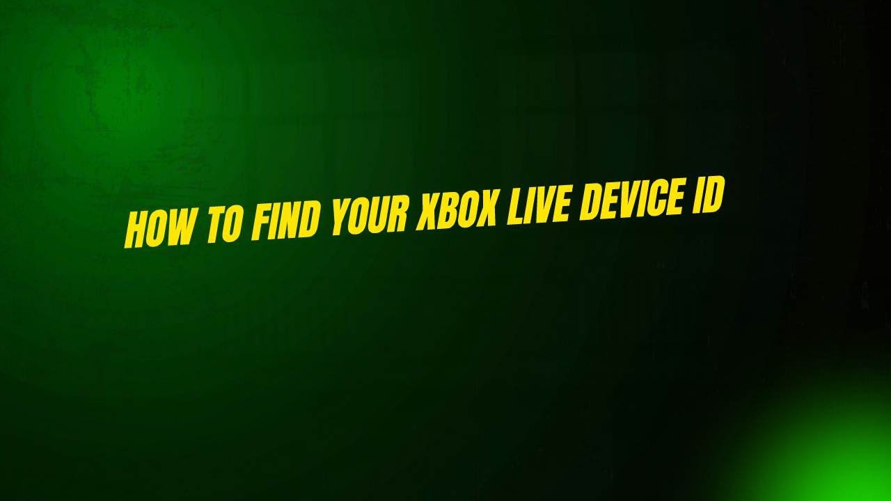 How to Find Your Xbox Live Device ID - YouTube
