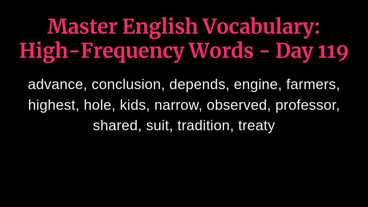 Master English Vocabulary: High-Frequency Words - Day 119 - YouTube