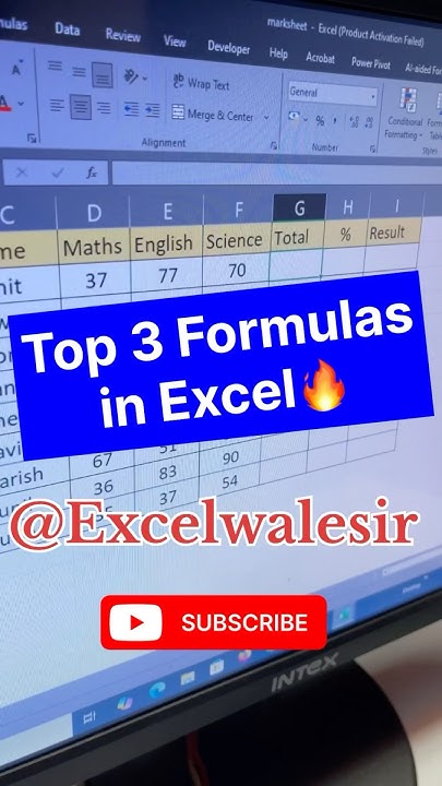 Top 3 Formulas in Excel #excelwalesir #exceltricks #exceltraining #ytshorts #computertips - YouTube