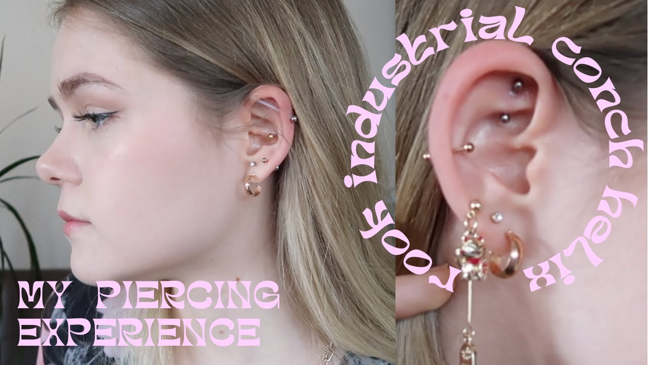 my piercing experience & tips | rook, industrial, conch, helix 🌸 - YouTube