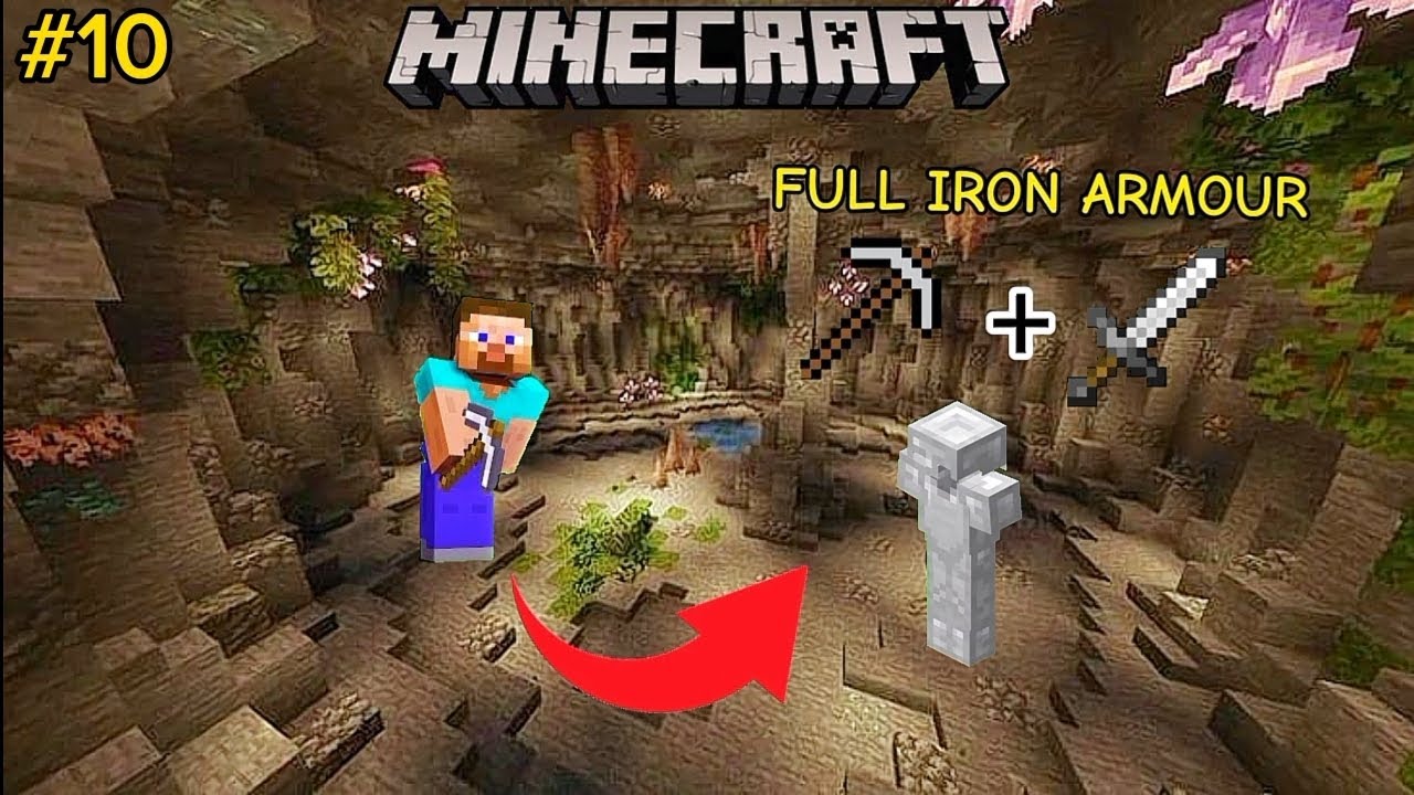Upgrading to FULL Iron Armor & Tools in Minecraft Survival 🔥 - YouTube