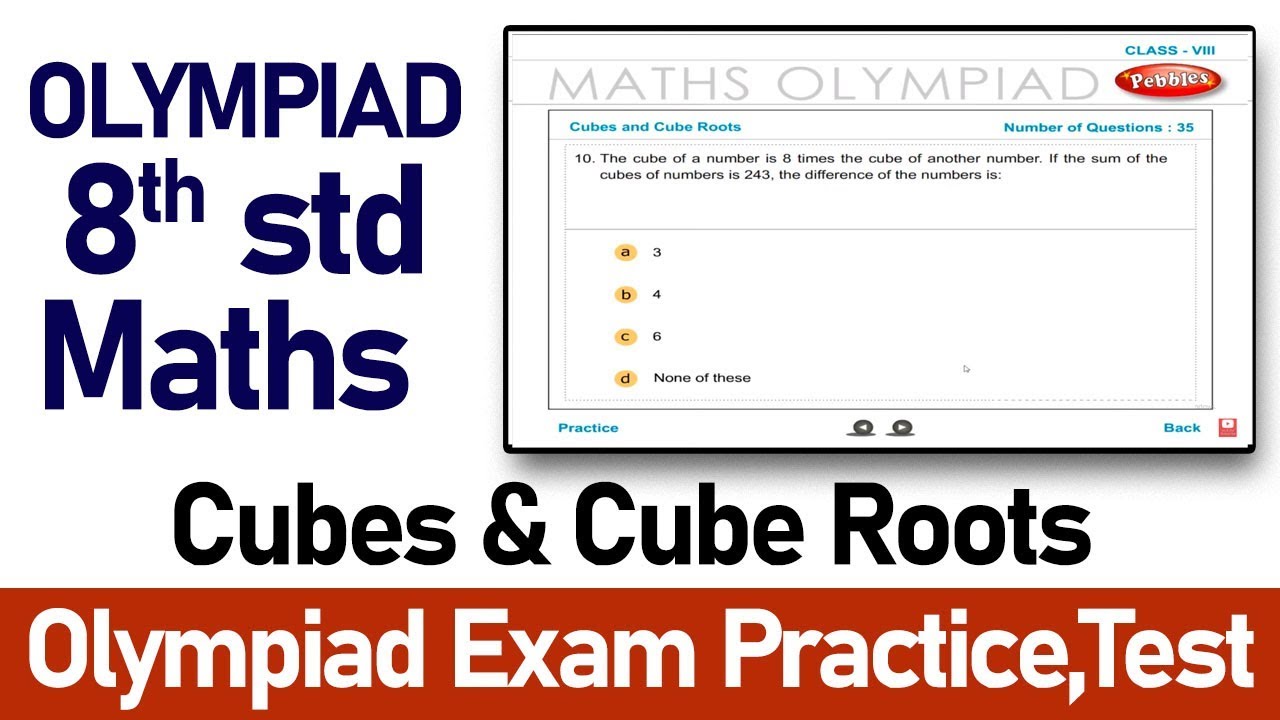 Cubes & Cube Roots | Maths Olympiad Class 8th | Olympiad Exam ...