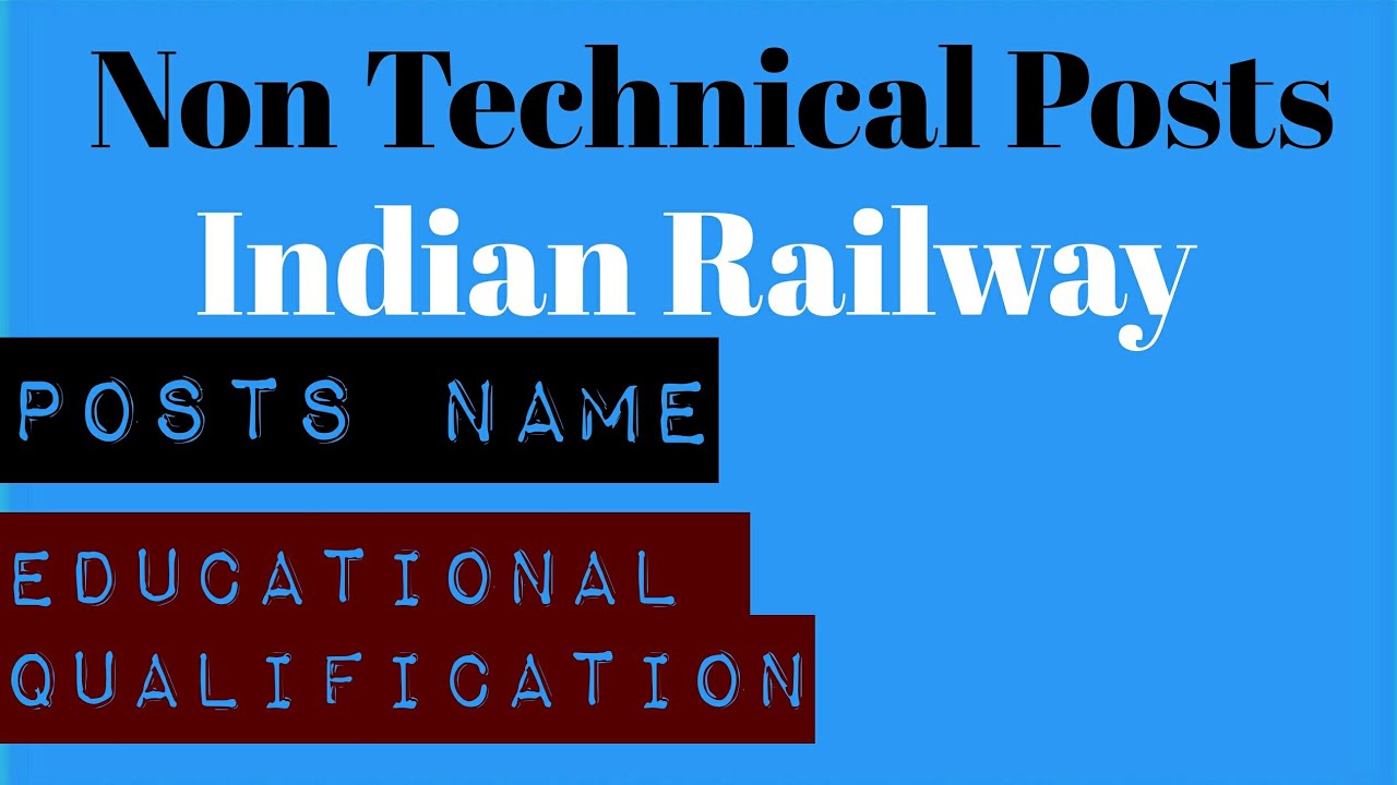 Indian railway non technical posts - YouTube