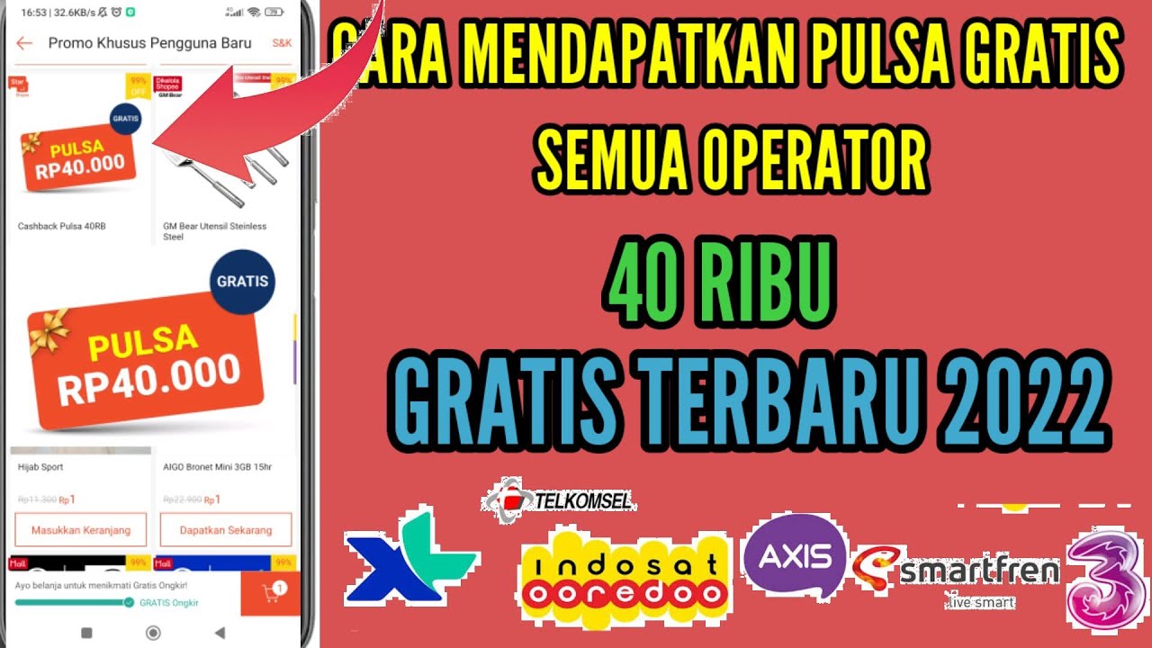Cara dapat pulsa gratis all operator 2022 - YouTube