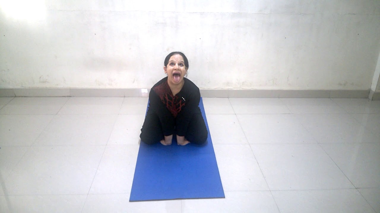 Simhasana or (Lion Pose)for Strengthening Vocal cords, Facial muscles ...
