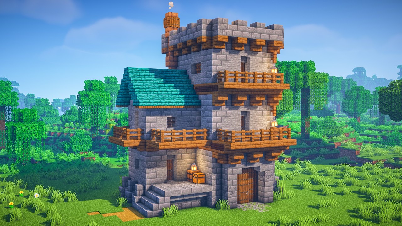 Minecraft: Fortress House | Step-by-Step Tutorial - YouTube