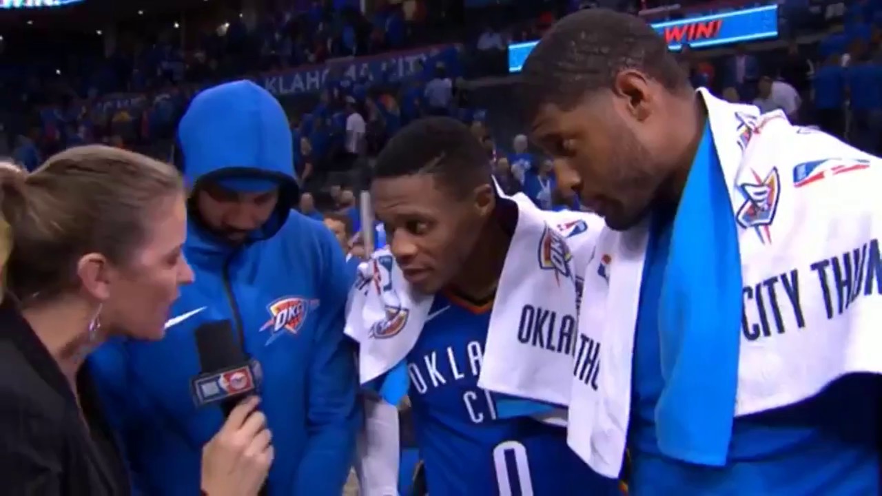 THE OKC THUNDER BIG 3 Postgame Interview | THUNDER WIN Season Opening ...