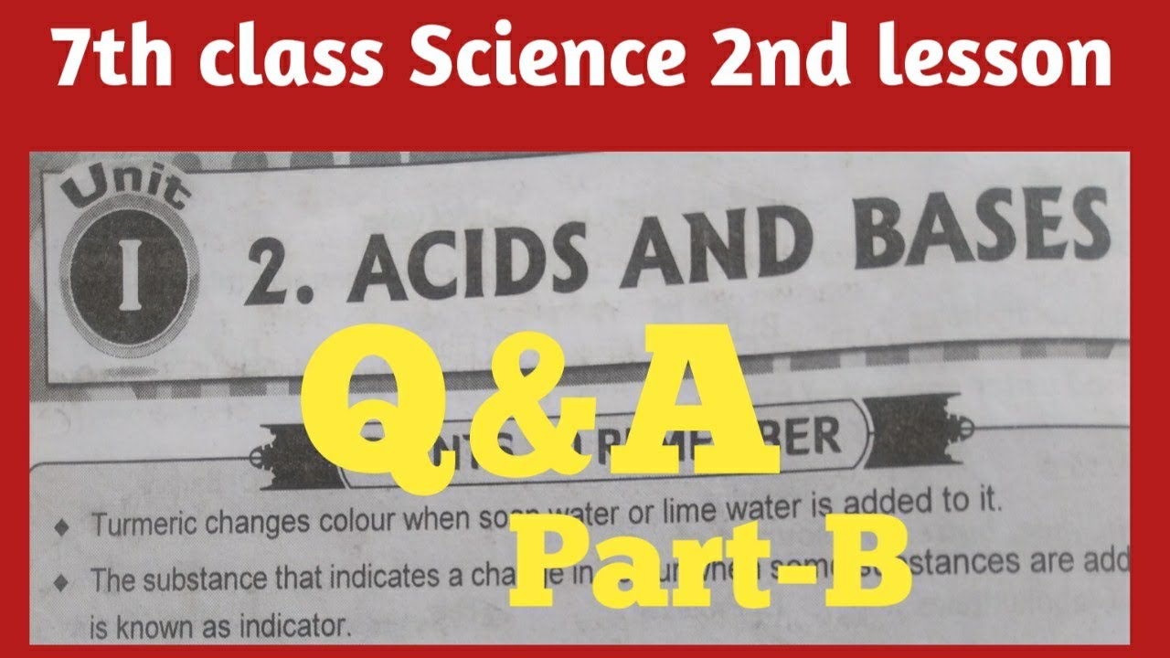 7th class Science 2nd lesson Question answers/Acids and Bases ...