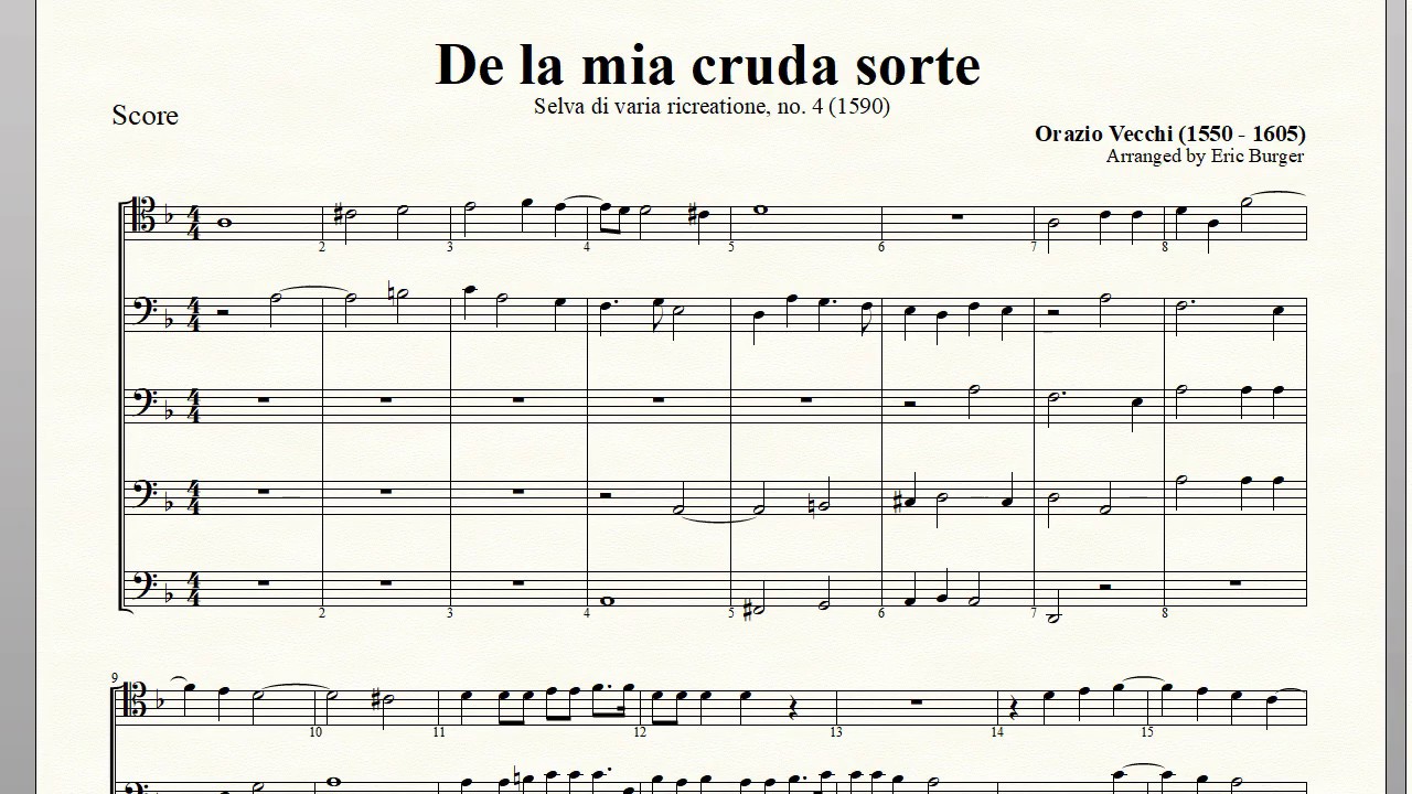 De la mia cruda sorte - Orazio Vecchi for Trombone Quintet - YouTube