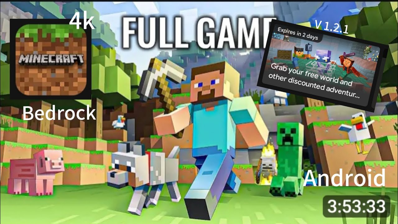 Minecraft bedrock edition 4k android v 1.21 speed run game play - YouTube