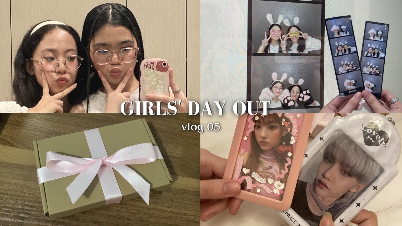 girls' day out ; photo booth, packing a gift, and taking photos! 🫧 ...
