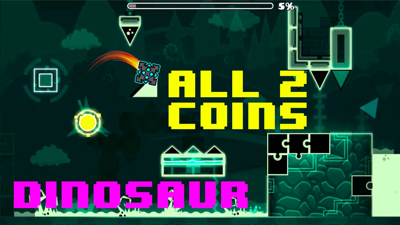 Dinosaur (Daily) ALL 2 Coins (Insane) || Geometry Dash - YouTube