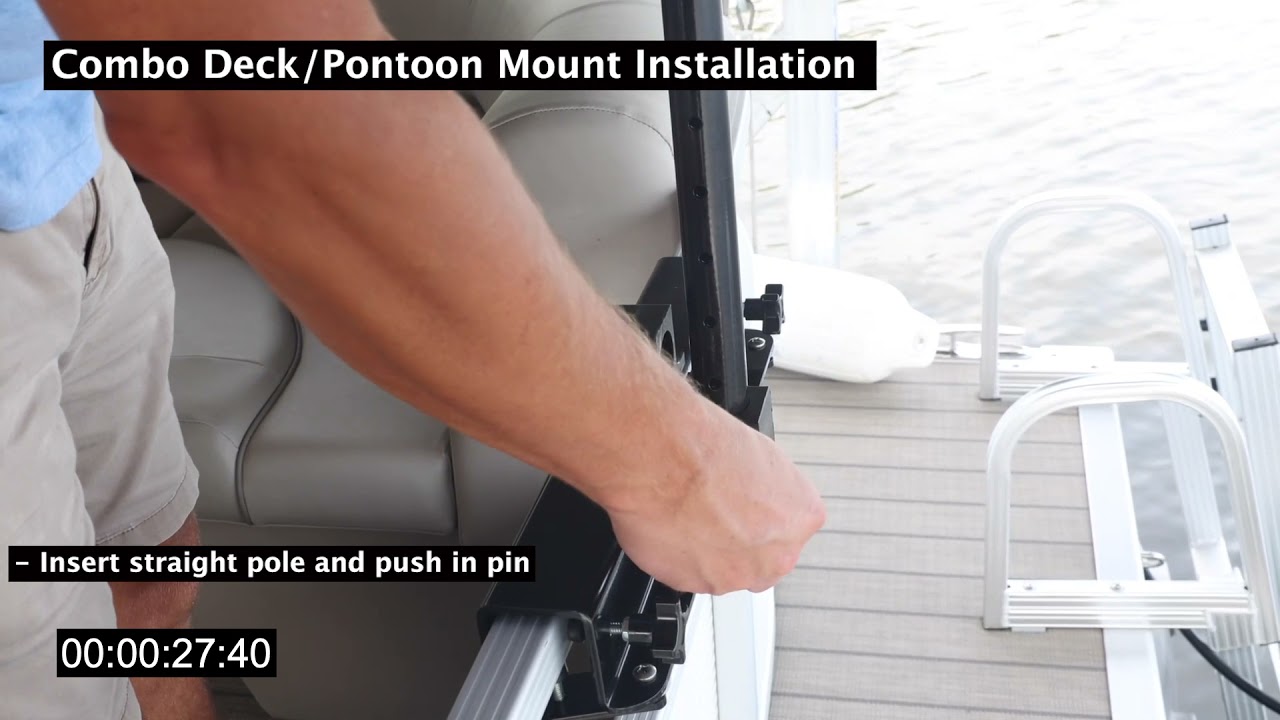 Installing the combo deck/pontoon removable mount on a deck. - YouTube