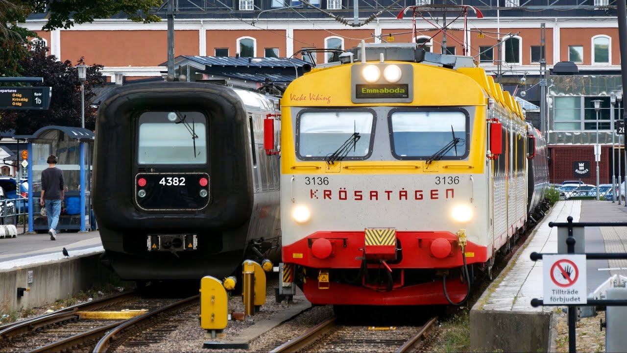 Svenska tåg del 61 - Kalmar Central - YouTube