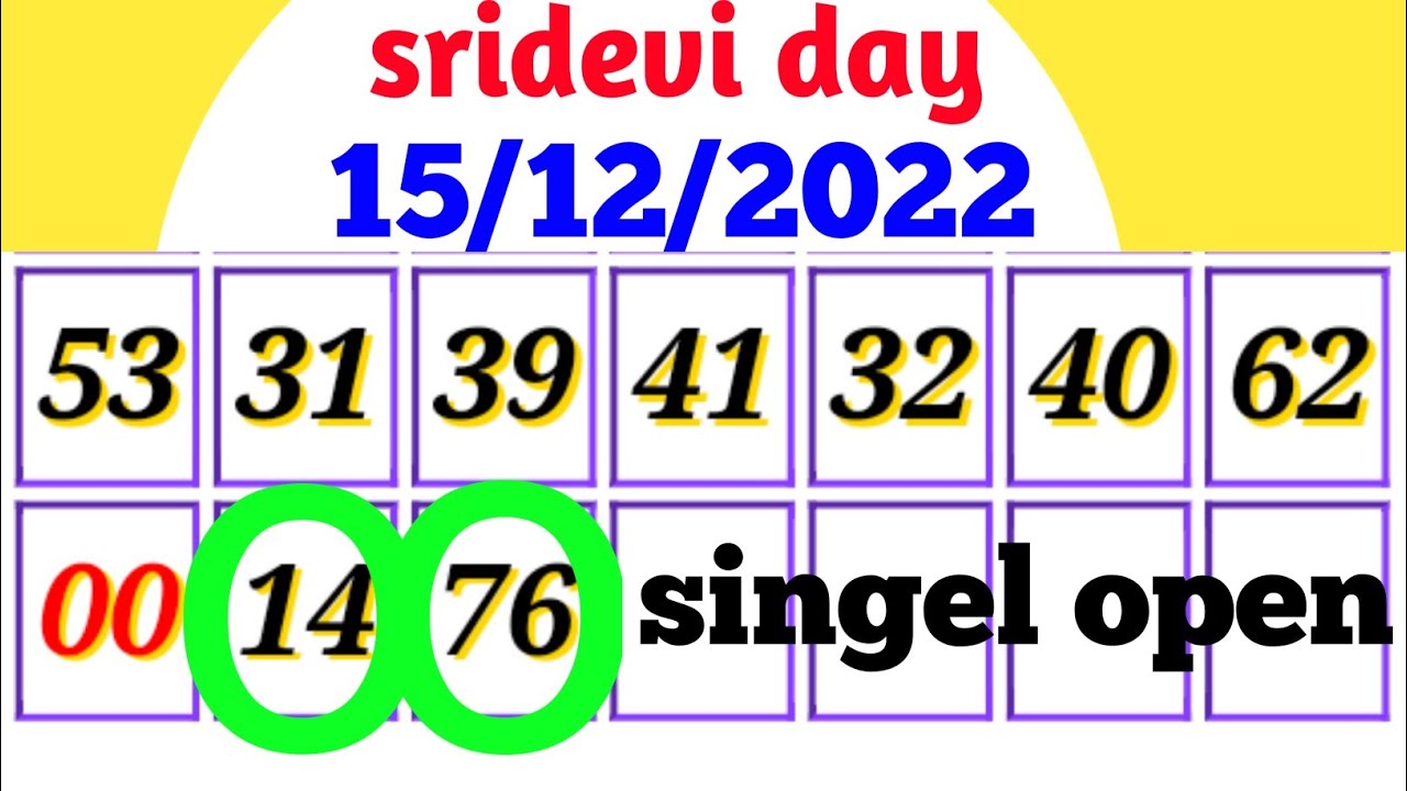 sridevi day/15/12/2022/today sridevi day||sridevi matka|| - YouTube