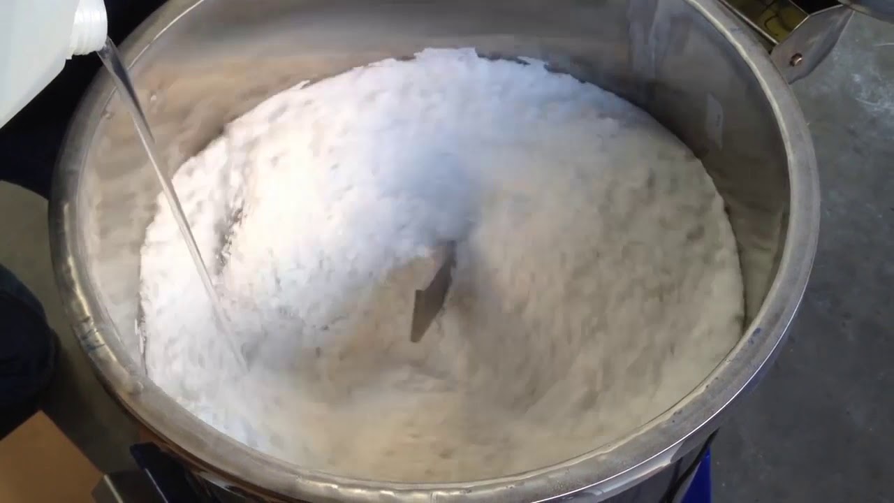 Vertical mixer use mixing powder materials and add liquid inside - YouTube