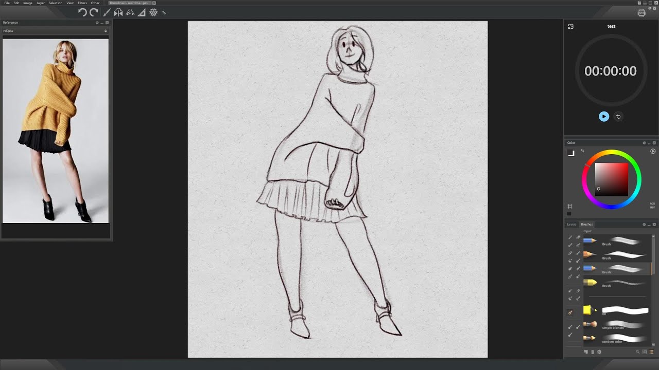 Draw with me 12 practice drawing clothes and folds in 10 mins - YouTube