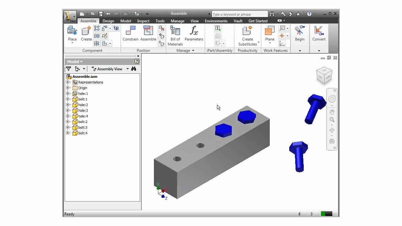 Autodesk Inventor Tutorial - Alt Drag Constraints - YouTube