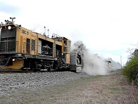Loram ballast cleaner - YouTube