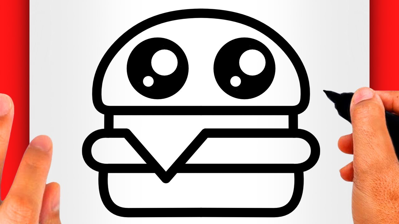 HOW TO DRAW A HAMBURGER (EASY) - Step by Step For Beginners - YouTube