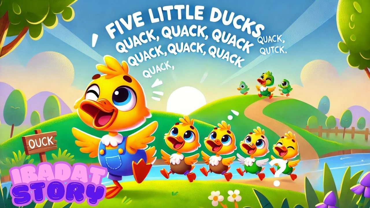 Five Little Ducks Song Lyrics: Ibadat Story Nursery Rhymes Songs for ...