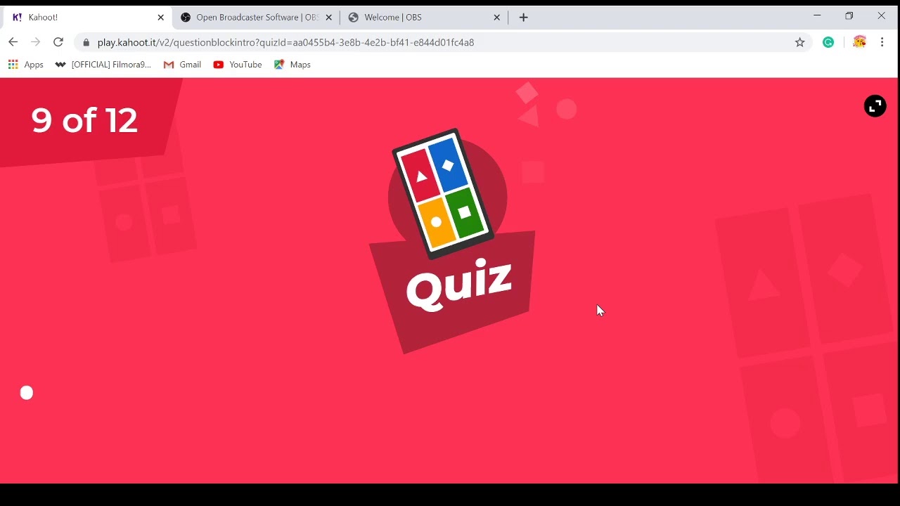 Kahoot quiz game 1 using obs - YouTube