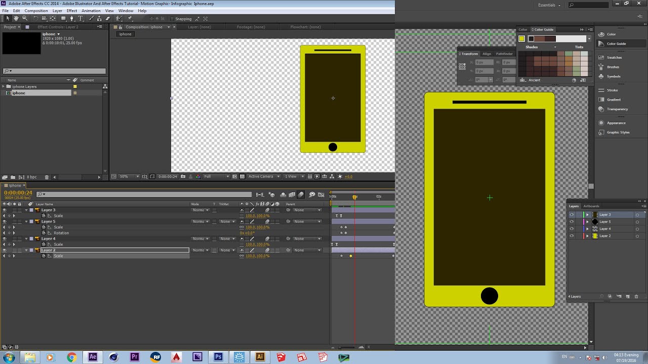 After Effects & Illustrator Tutorial | Motion Graphic Infographic Iphone - YouTube