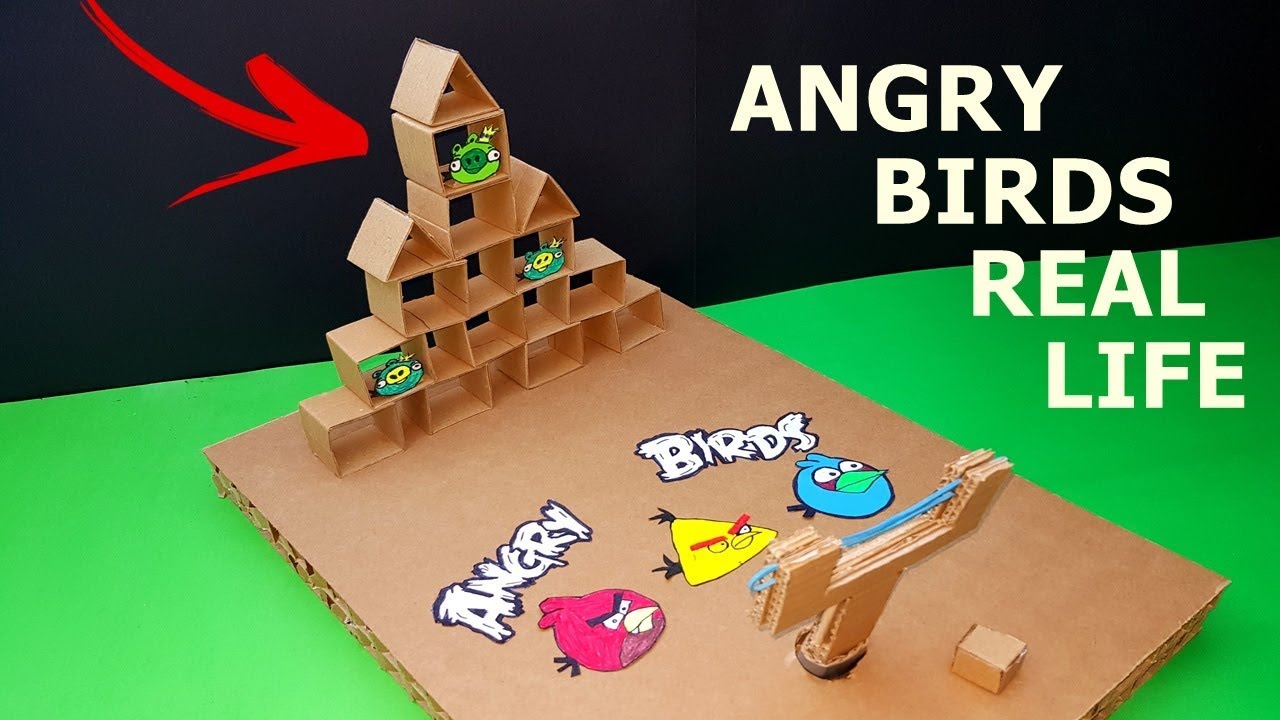 How To Make Real Life Angry Birds Gameplay from Cardboard - YouTube