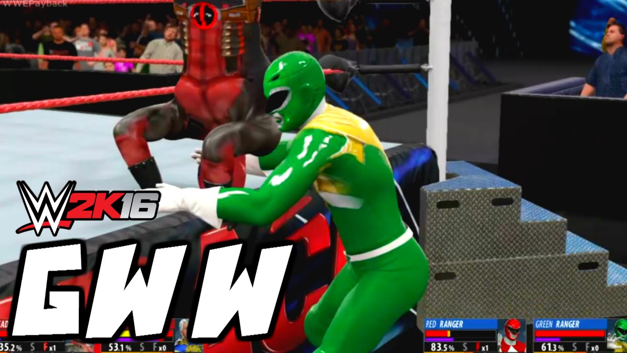 DEADPOOL AND CABLE VS POWER RANGERS || Gimmick World Wrestling - WWE ...