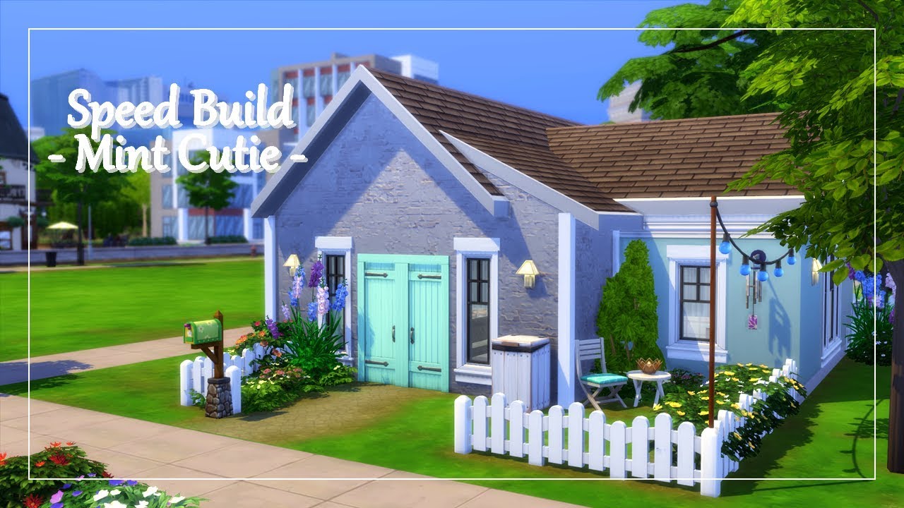 CUTE MINT HOME || The Sims 4 - Speed Build - YouTube