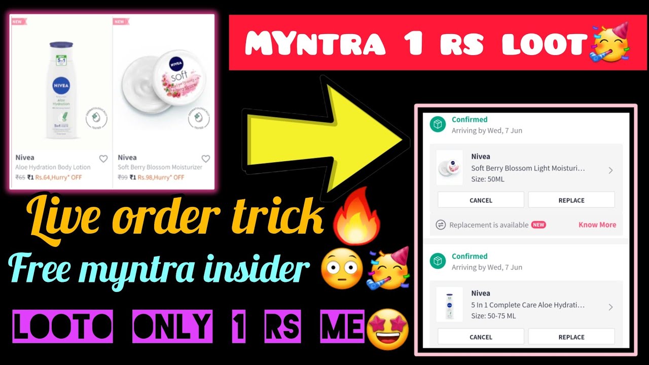 myntra 1 rs loot🥳|myntra 1 rs product live order trick🔥|free myntra ...