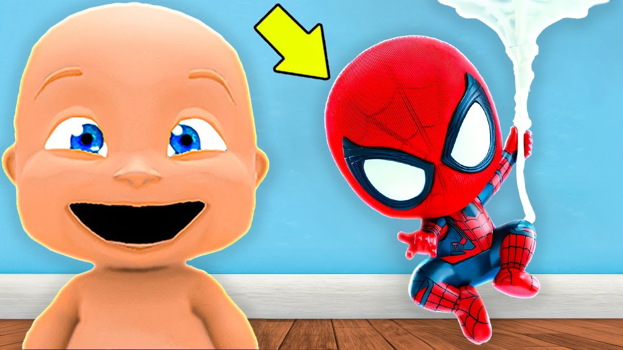 Baby Meets SPIDERMAN! - YouTube