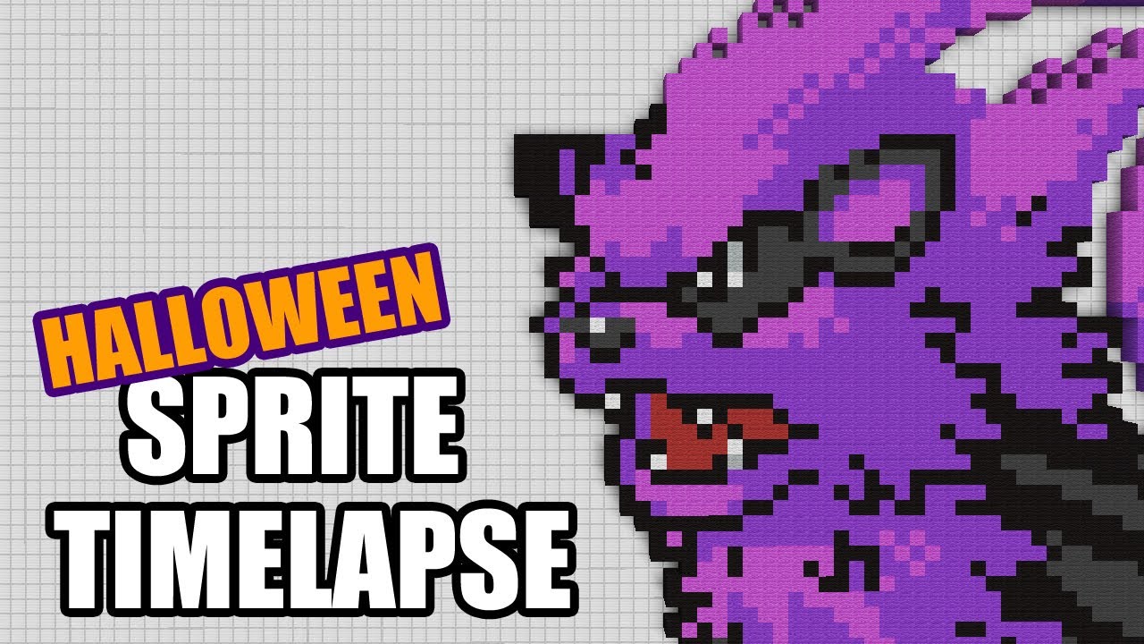 Sprite Timelapse #9 (Halloween Special): Ghost Arcanine - YouTube