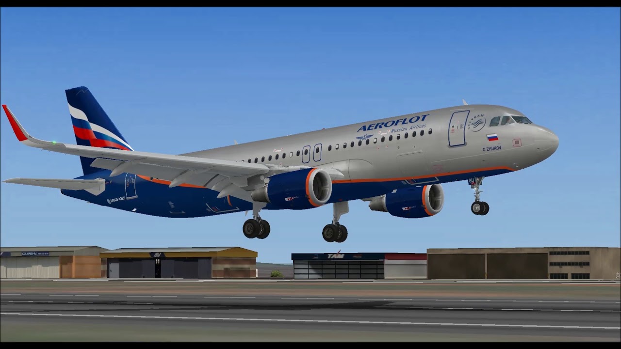 AIRBUS A320 214 SHARKLETS AEROFLOT LANDING AT CONGONHAS INTL AIRPORT ...