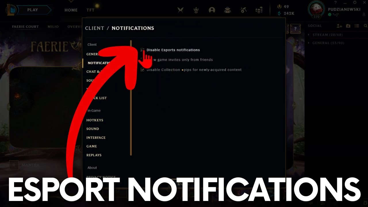 How to Disable Esport Notifications in League of Legends? - YouTube