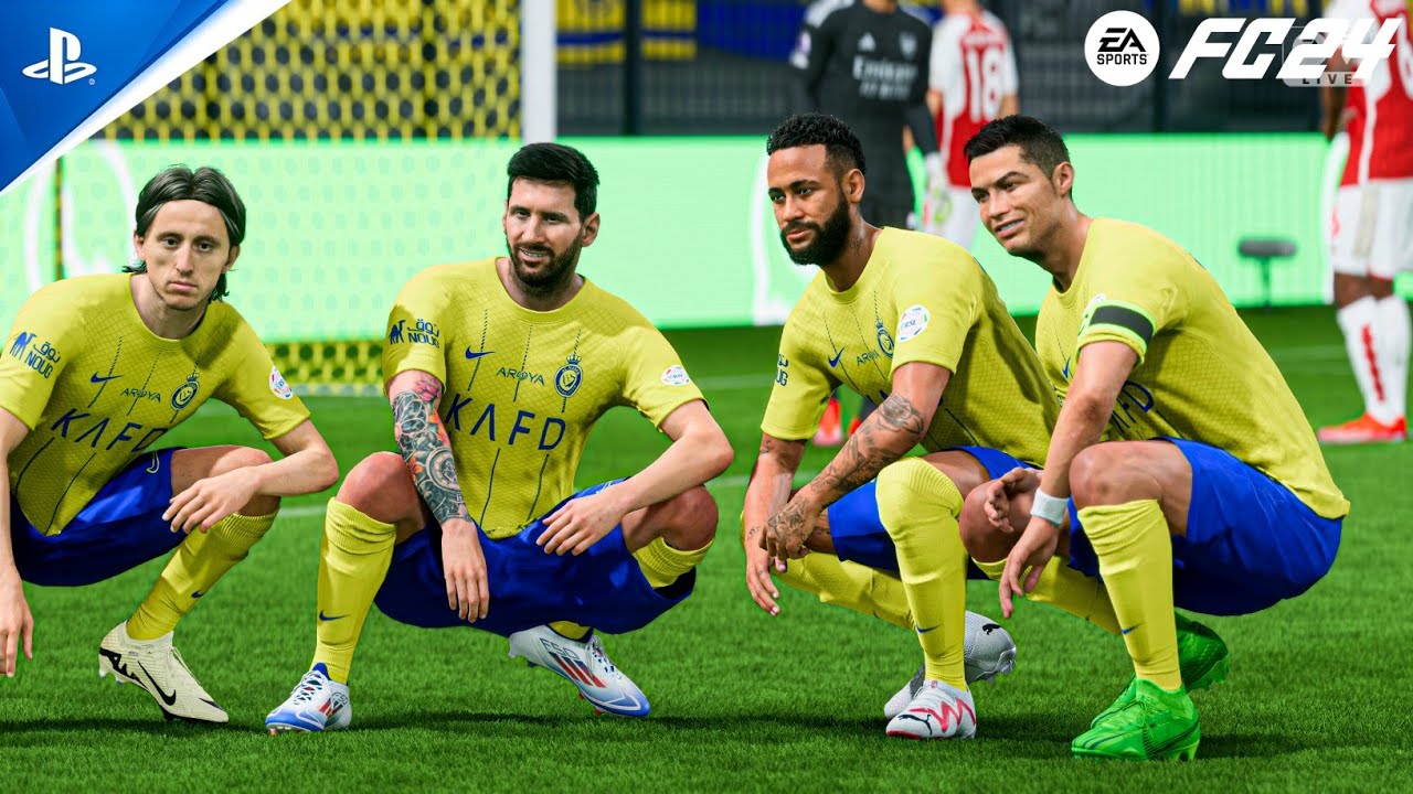 Al Nassr vs Arsenal - Ft Ronaldo Messi Neymar All Star | FC 24 PS5 ...