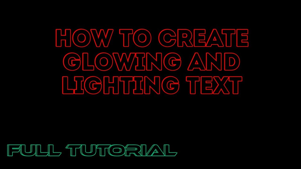 How to create glowing and lighting text full tutorial | Graphic ...