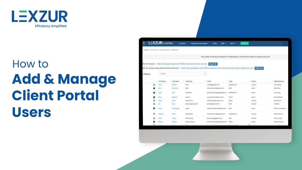 How To Add And Manage Client Portal Users | LEXZUR - YouTube