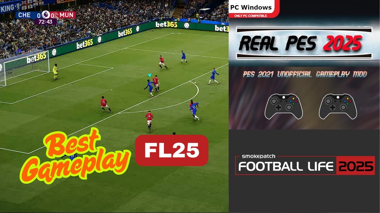 🏆🎮 REAL PES 2025 | The Most Realistic Gameplay Mod Football Life 2025 ...