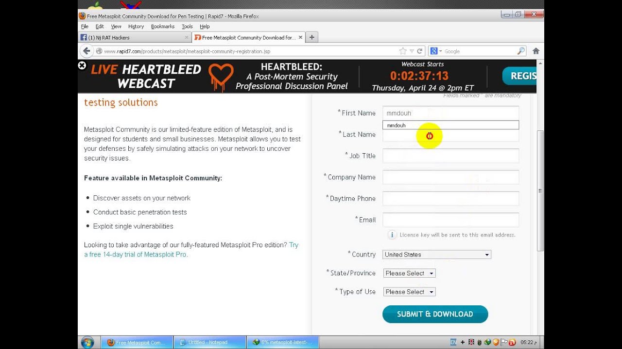how download metasploit and java - YouTube