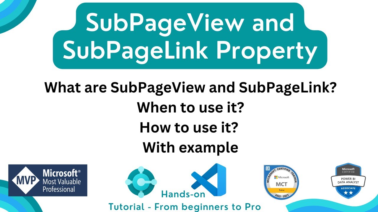 subpageview and subpagelink property in business central | business ...
